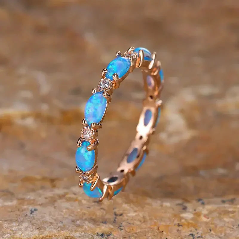 Elegant Blue Opal Ring | Gold – Edith Jewels